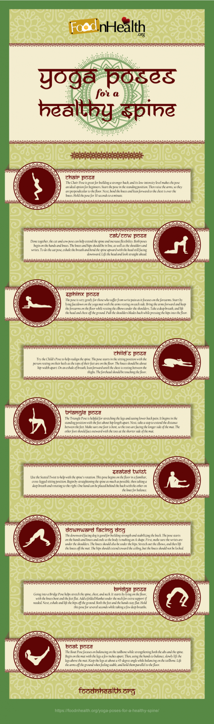 Yoga Poses for a Healthy Spine - by FoodnHealth.org